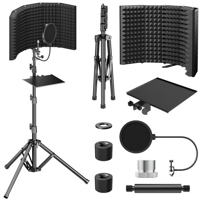 TONOR Isolation Shield Pack with Pop Filter, Tripod Stand, High ...