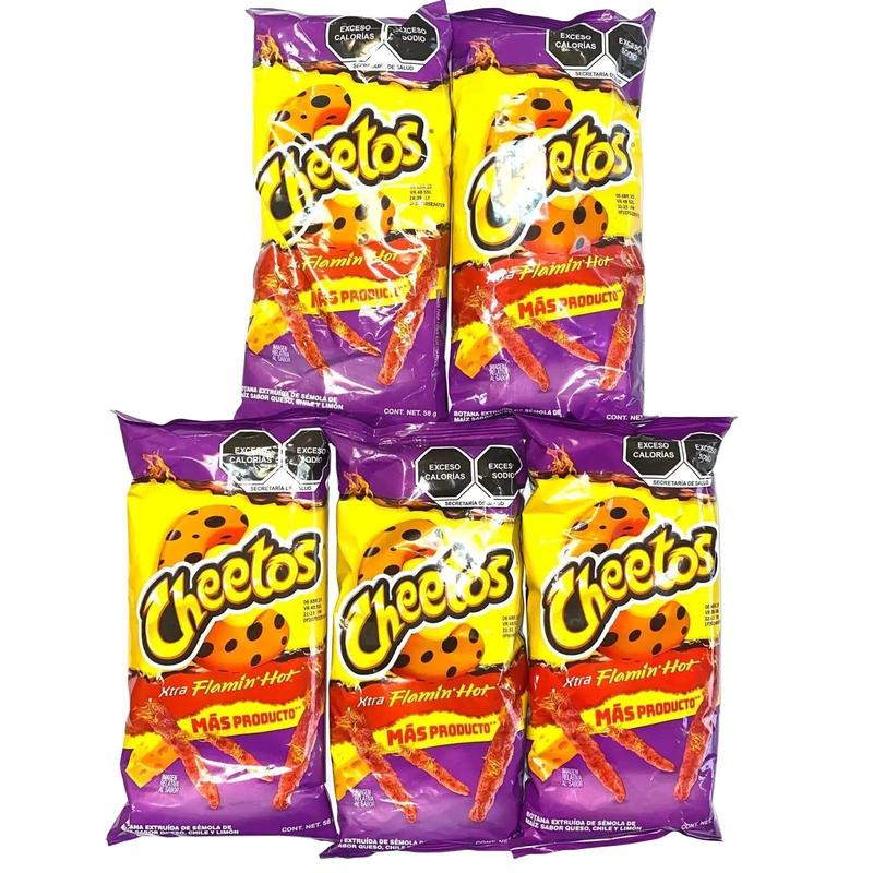 5 - PK Cheetos Xtra Flamin' Hot Snack Crispy - 58g Per Bag - SABRITAS ...
