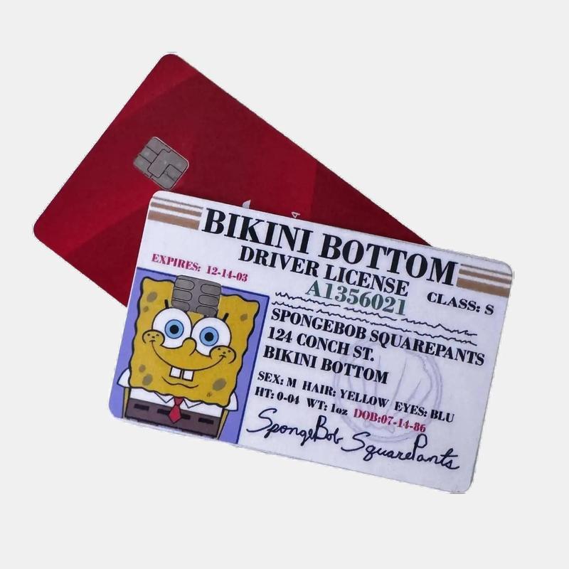 Spongebob Driver License Credit Debit Card Decal Sticker - TikTok Shop