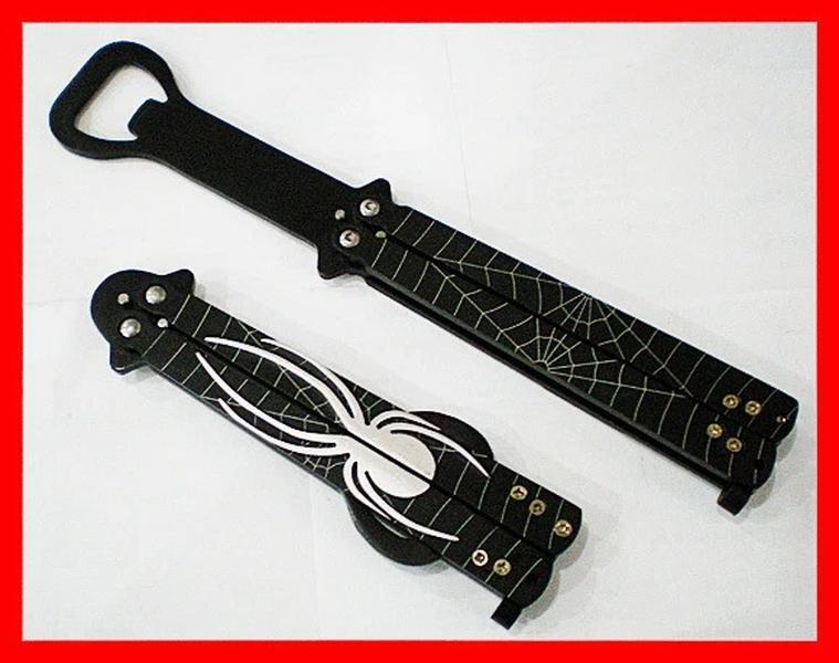 Black SPIDER BOTTLE OPENER Practice BALISONG Trainer BARTENDER - TikTok ...