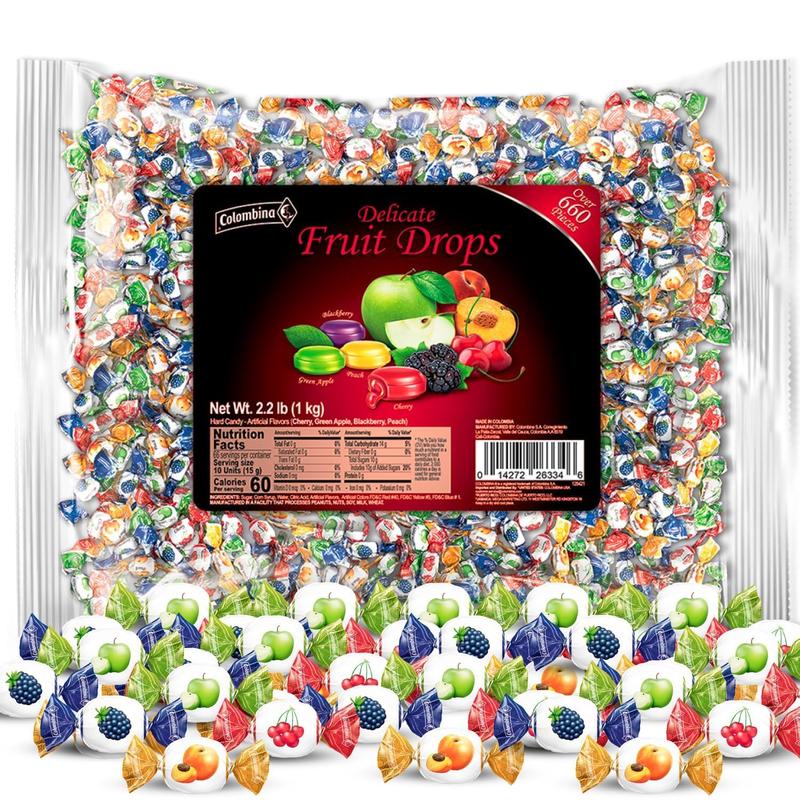 Colombina Delicate Fruit Drops, 4 Assorted Candies Fruit Flavors ...
