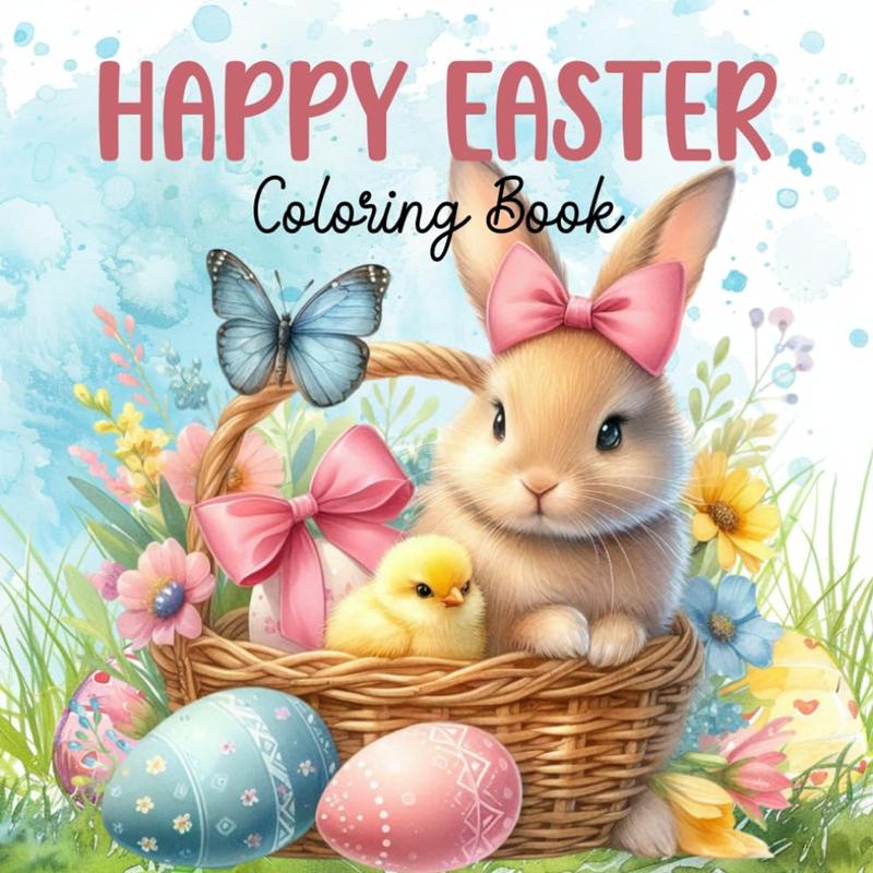 Happy Easter Coloring Book: Cute, Bold and Easy Spring-Theme - TikTok Shop