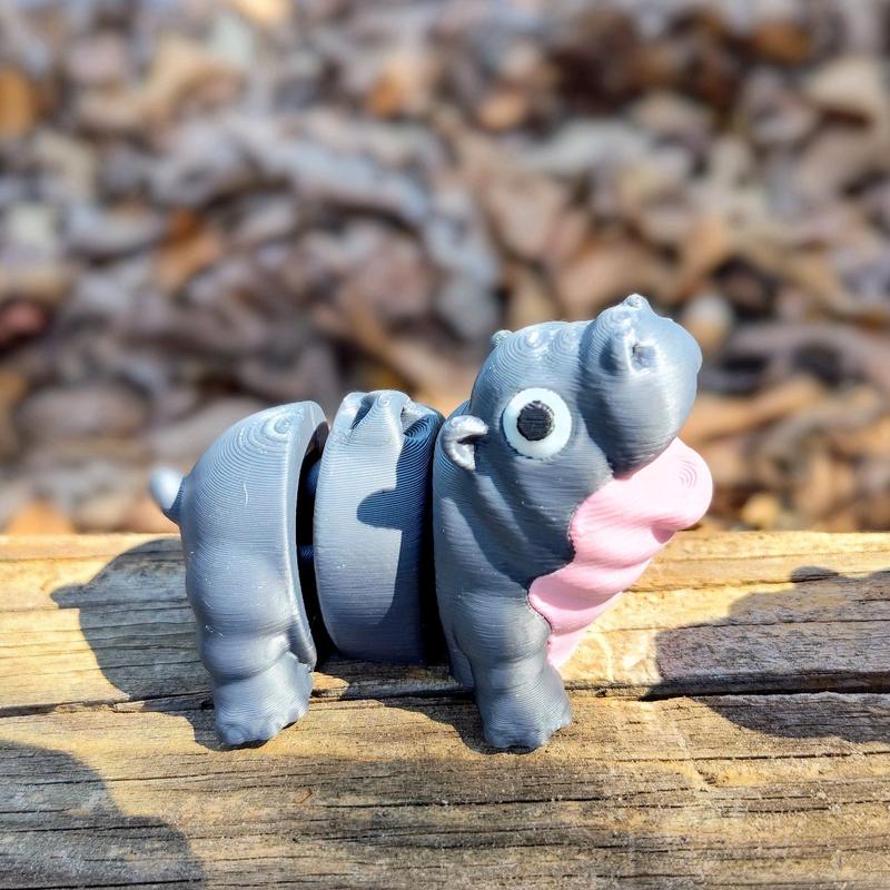 3D Printed Multicolor Small Baby Hippo, Fidget Toy, Figurine - TikTok Shop