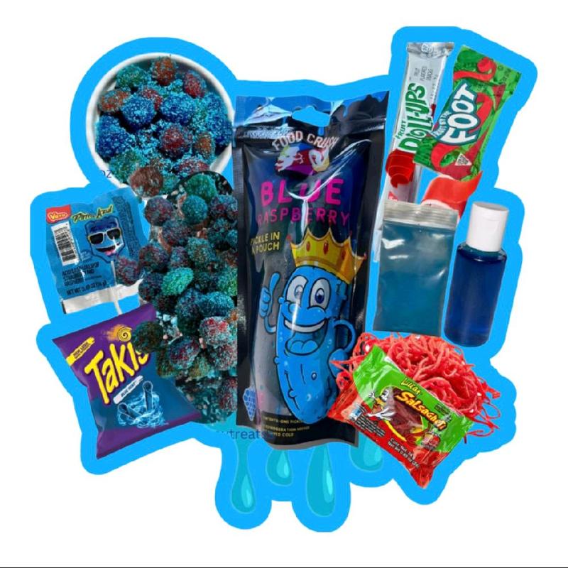 CHAMOY TREATS BLUE RAZZ LARGE PICKLE KIT WITH BLUE RAZZ GUSHERS ...