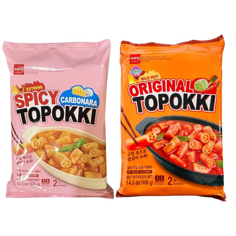 topokki original and spicy topokki carbonara 406grams Wang foods ...