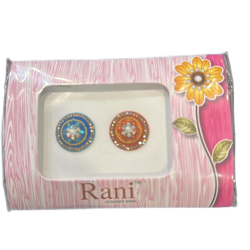 A Pack Of Blue & Orange Color Indian Elegant Bindis - TikTok Shop