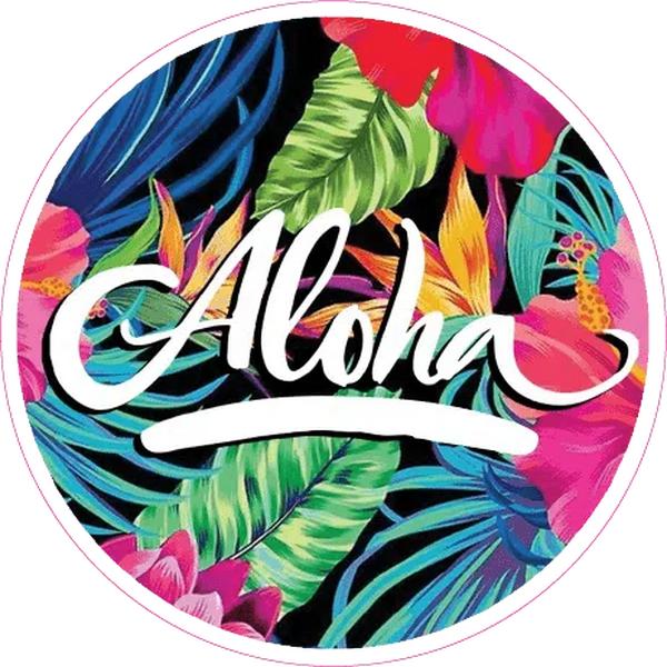 Aloha Floral Circle Sticker - TikTok Shop