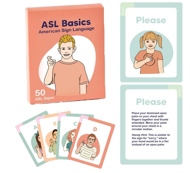 ASL Flash Cards - 50 American Sign Language Flash Cards for Beginners ...