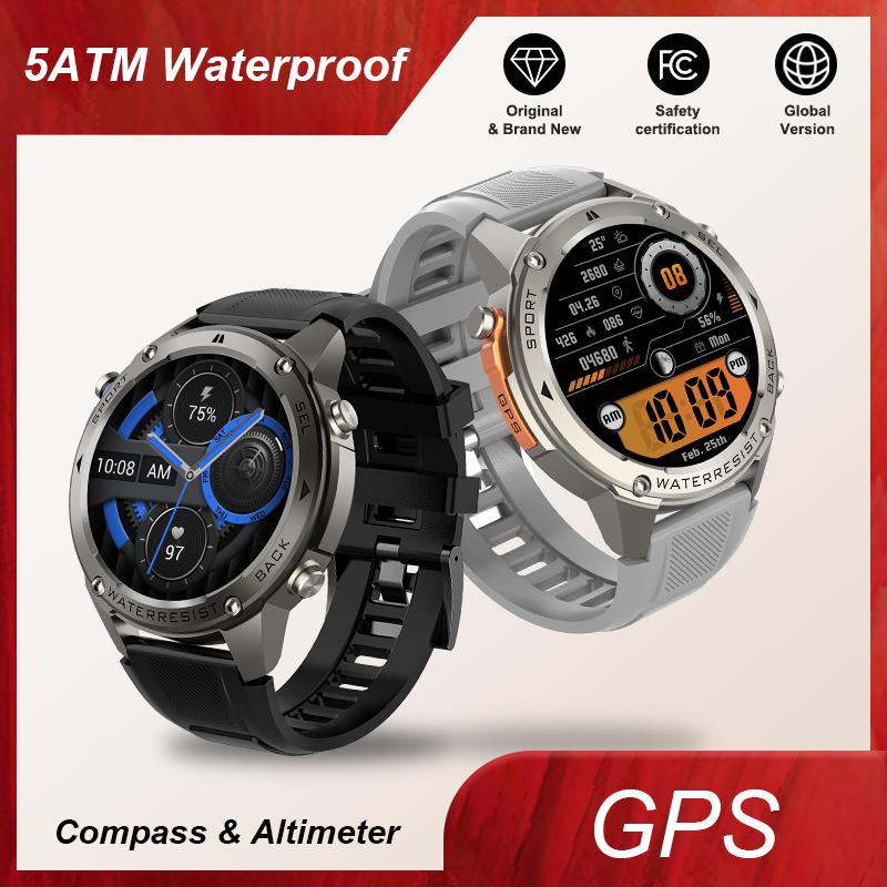 5ATM 50m Waterproof Outdoor GPS Smart Watch for Android iOS,Compass barometer, Sports, Smart ...