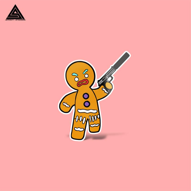 Angry Gingerbread Man Sticker || vinyl sticker, water bottle - TikTok Shop