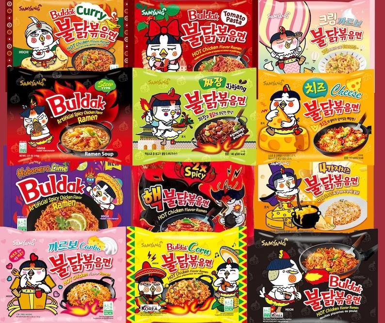 Variety Pack Samyang Buldak Chicken Stir Fried Ramen Korean Ramen ...