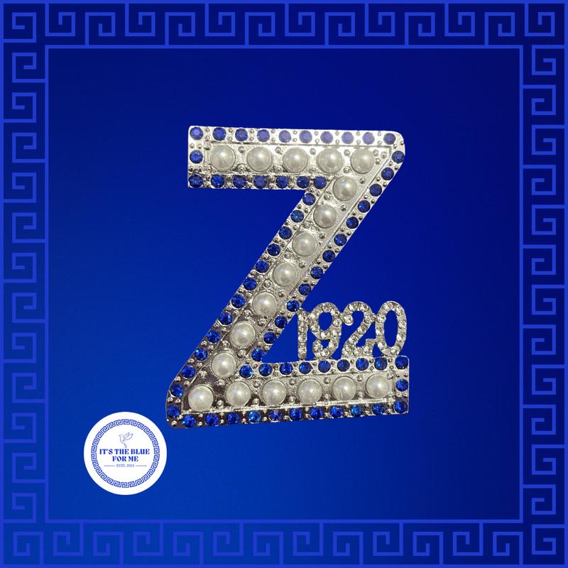 Zeta Phi Beta Z Pearl 1920 Pin - Intricate Design with Pearls & Blue ...
