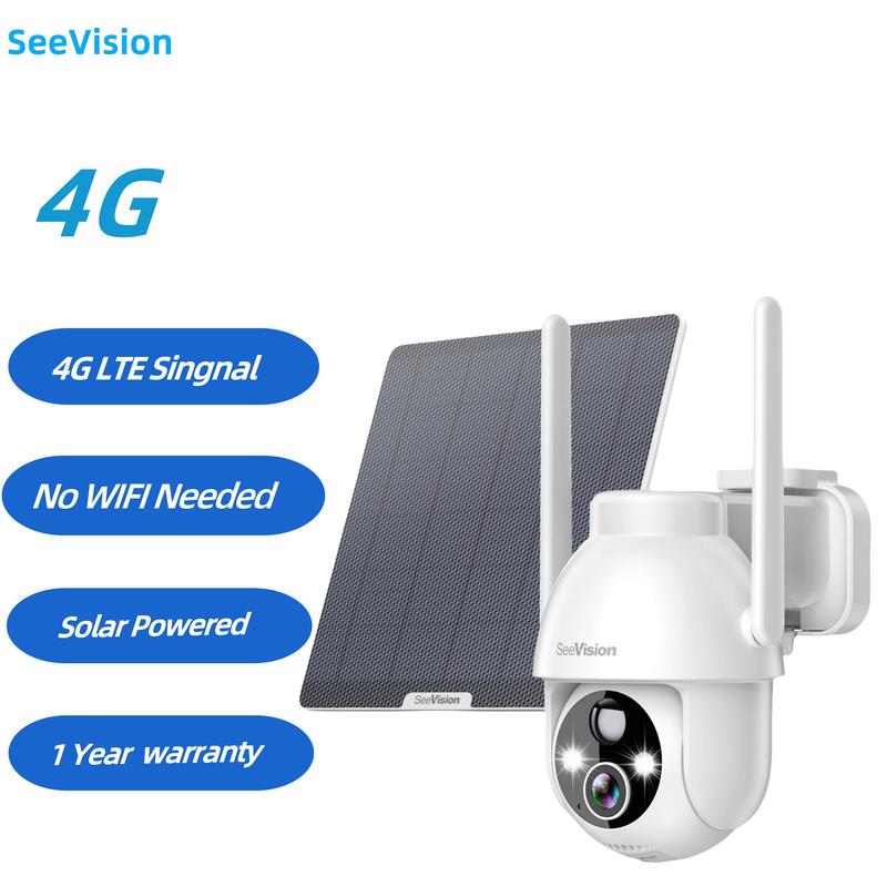 Seevision 4G Security Camera Solar Powered Wireless Outdoor Security ...