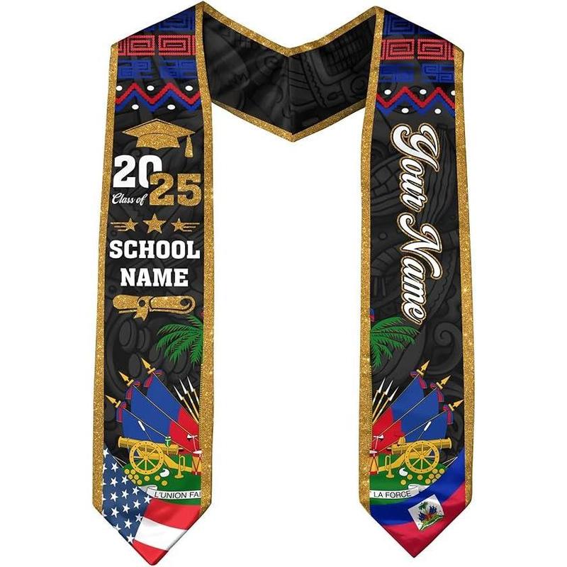 Haitian Graduation Sash - Custom Haiti Flag Stole, Personalized ...