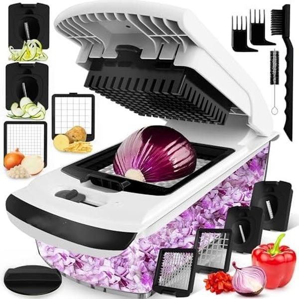 Vegetable Chopper and Spiralizer - Food Chopper with Container, Fruit ...