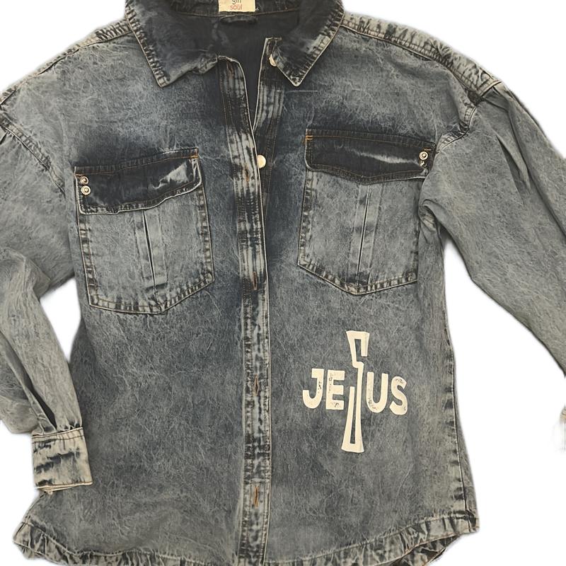 Jesus thin flared jacket - TikTok Shop