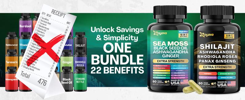 Dynamic Vitality Bundle - Zoyava Sea Moss & Shilajit Supplements ...