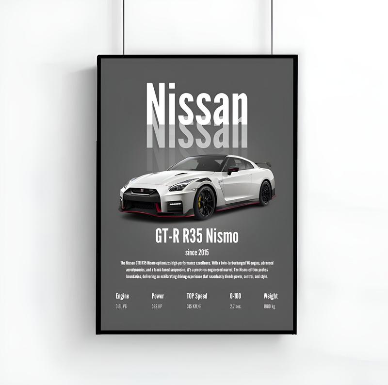 (Poster) White Nissannnnn Gtr Poster, Retro Nissannnnn Photo, Vintage ...
