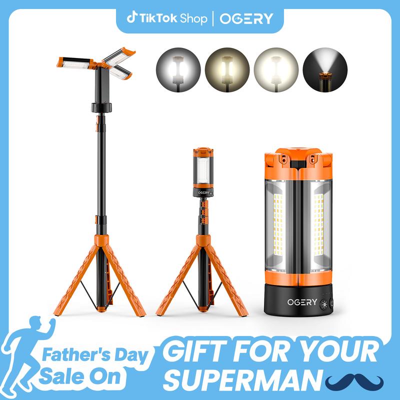 OGERY Rechargeable 10000mAh Camping Light with Detachable Tripod ...