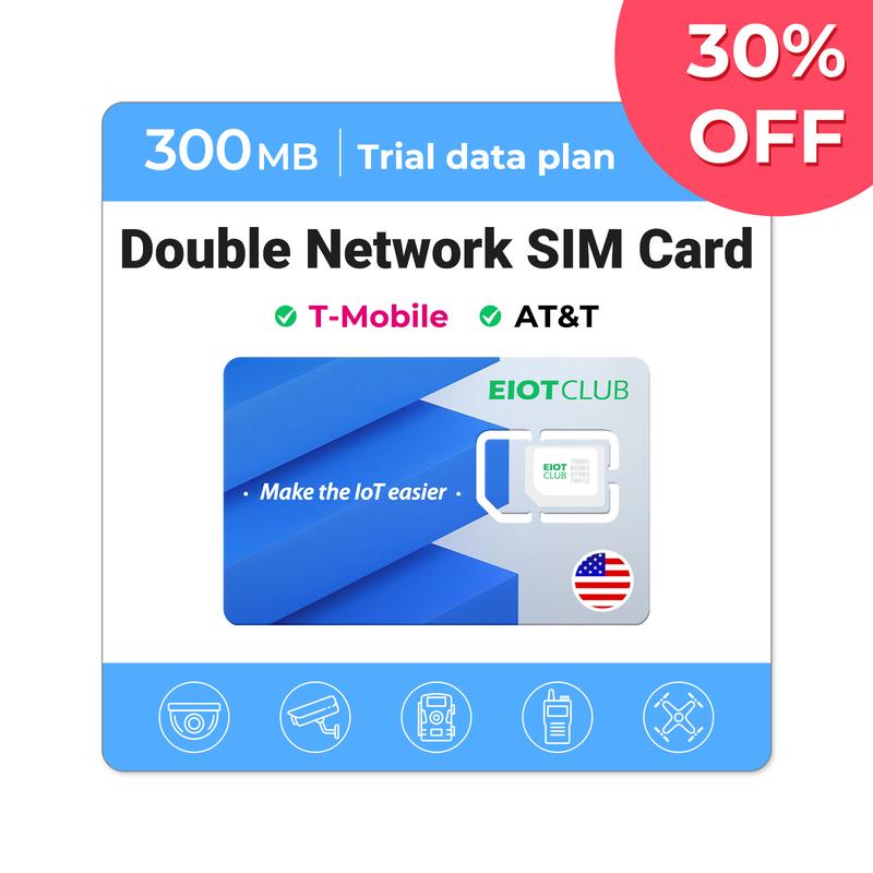 EIOTCLUB 300MB-30days LTE Prepaid SIM Card– USA AT&T/T-Mobile for Solar ...