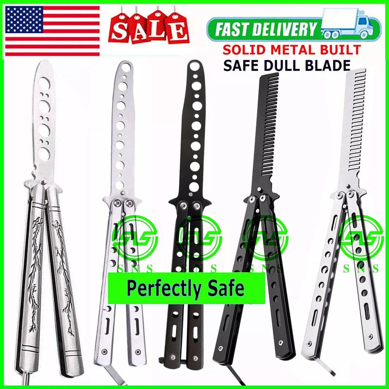 Butterfly Trainer Training Dull Tool Black Metal knife Practice ...