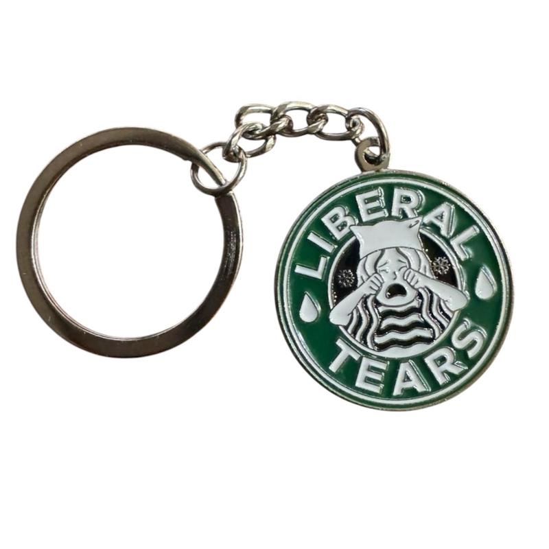 Liberal Tears Keychain - Green Design with White Text - Features ...