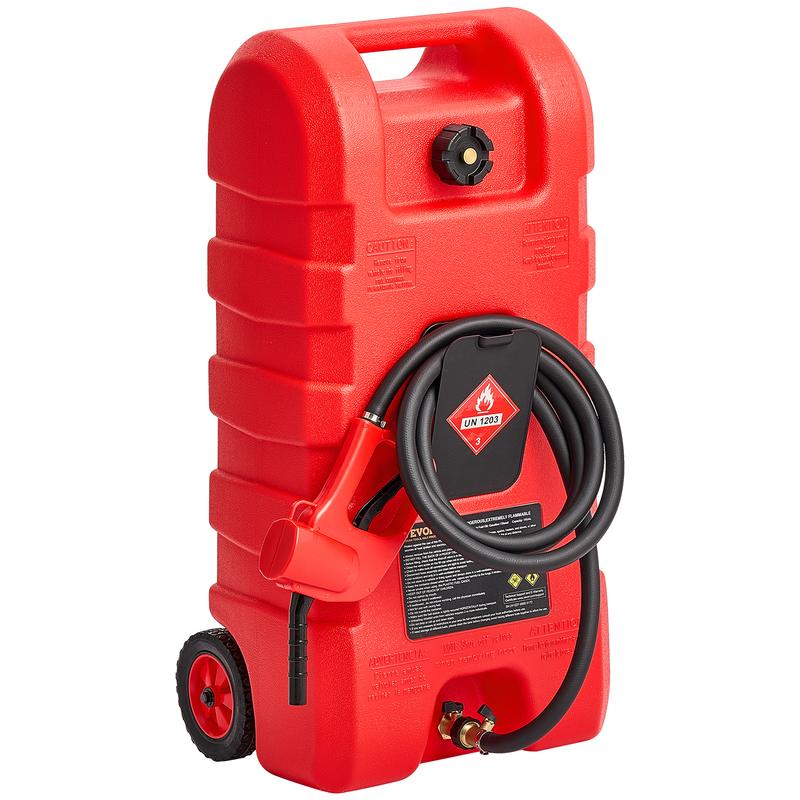 VEVOR Fuel Caddy 15 Gallon Portable Fuel Tank with Gravity & Hand Pump ...