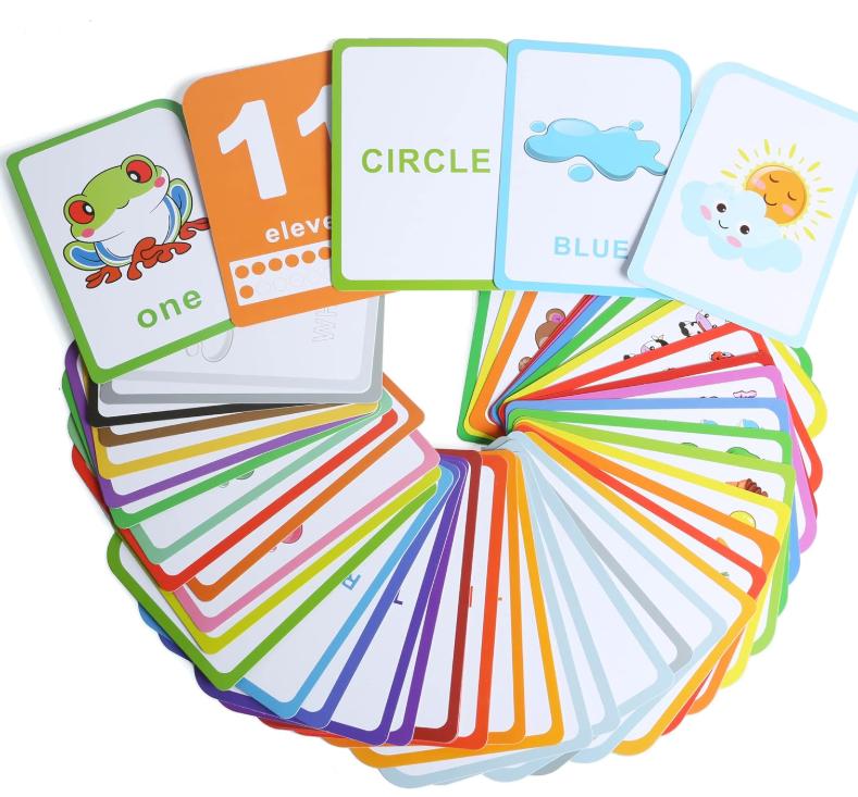 ZazzyKid Flash Cards for Toddlers - 52 Double Sides Cards for Numbers, Colors, Shapes & Weather ...