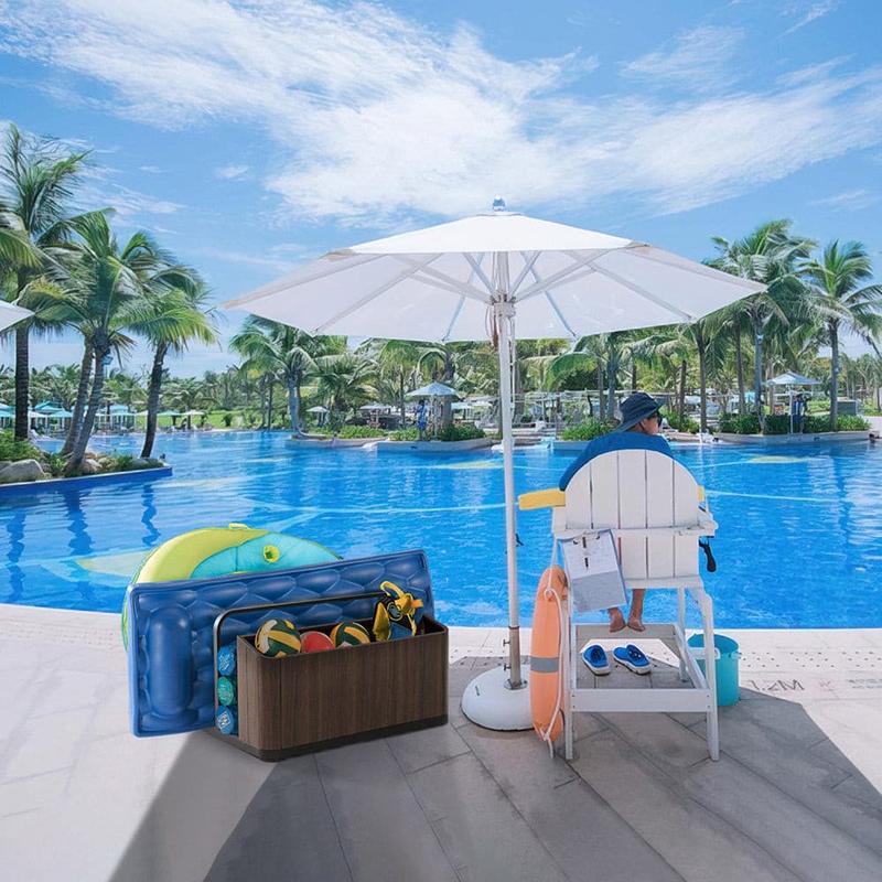 SUNJOY Outdoor Black Aluminum Pool Float Storage Rack - TikTok Shop