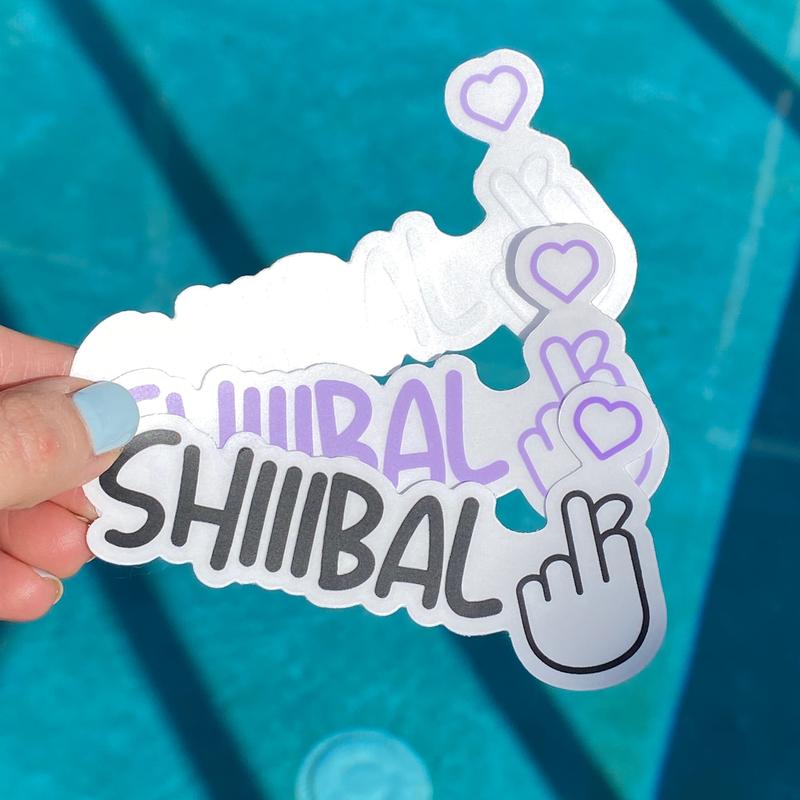 Clear Shibal in English Middle Finger Heart Stickers, K- Drama vinyl ...