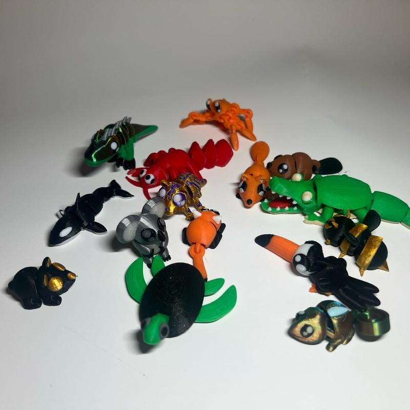 Tiny Pals articulated cute animals - Printed Articulated Animals ...