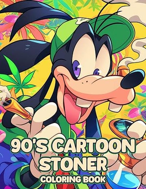 90s Cartoon Stoner Coloring Book: 50 Retro-Inspired Psychedelic ...