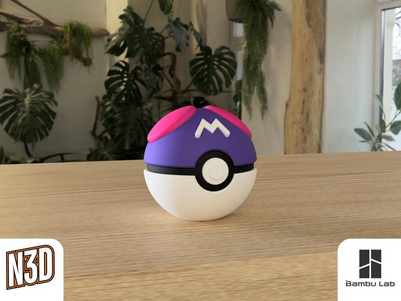 Pokemon Inspired 3D Printed Pokeball - Master Ball - TikTok Shop