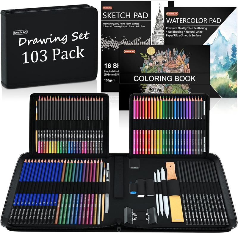 Shuttle Art 103/116/124 Pack Drawing Pencils Set, Sketching and ...