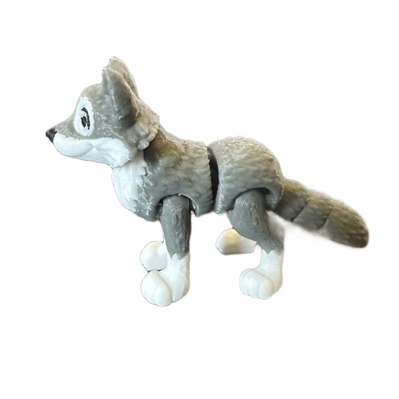 3D Printed Articulated Wolf Grey 3.5 Inches Long and Proportional ...