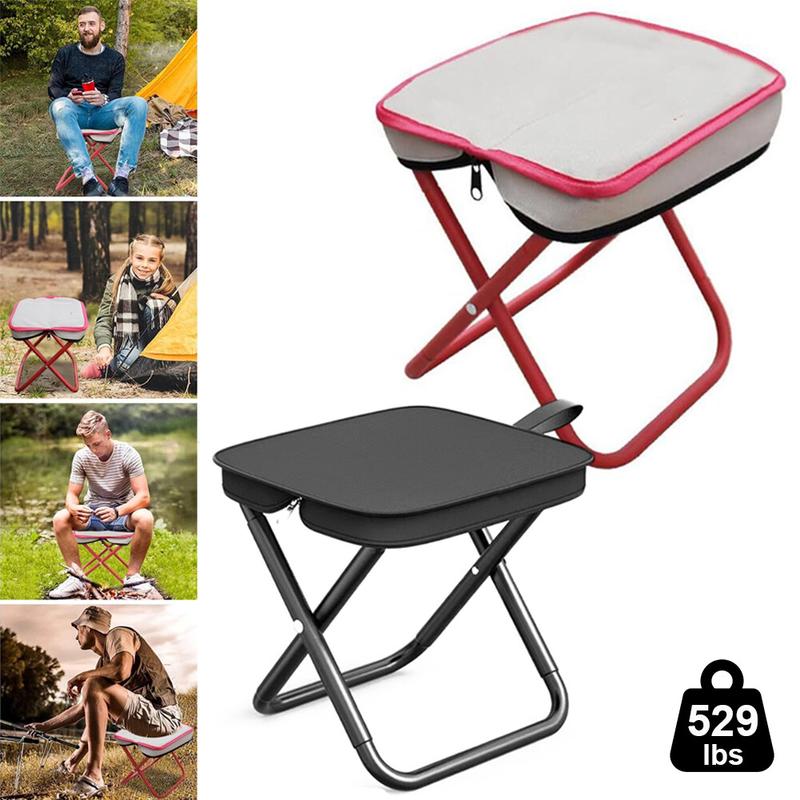 Portable Folding Stool – Handbag Design, 300lbs Capacity, Carbon Steel ...