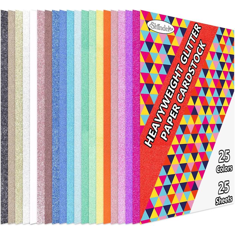 Shindel 25 Sheets Glitter Cardstocks Paper 8.5 X 11, Shimmer - TikTok Shop