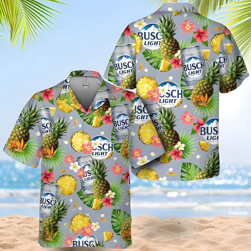 Busch Light Beer Hawaiian Shirt Pineapple Pattern - TikTok Shop