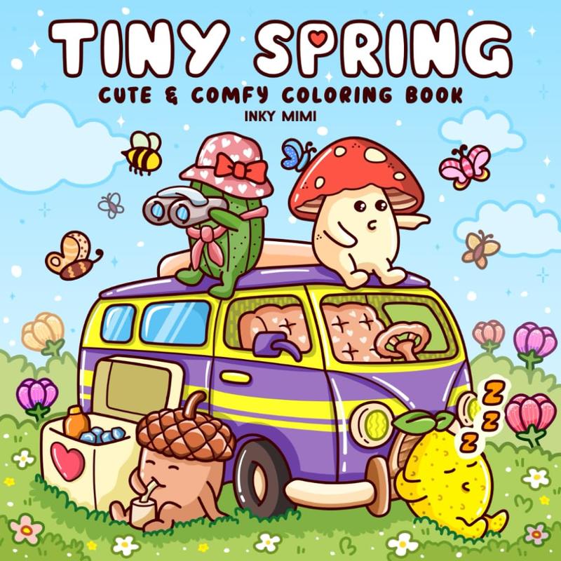 Tiny Spring: Super Cute Coloring Book for Adults and Teens Easy ...