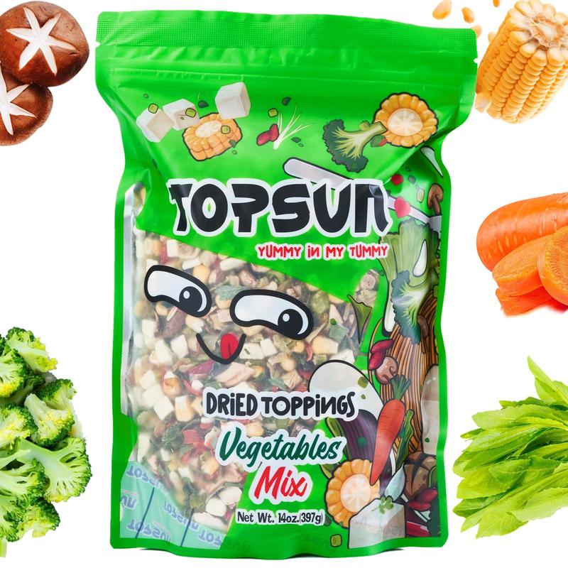 TOPSUN Vegetable Ramen Toppings Mix with Goji Berries, 14oz Dehydrated ...