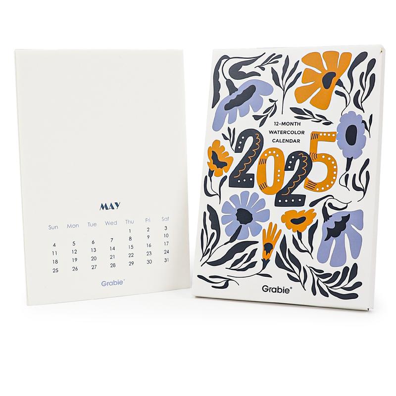 Grabie 12-Month Watercolor Calendar Set For 2025 desktop calendar ...