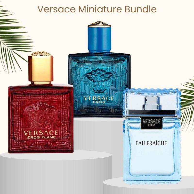 Versace Mini Splash Trio Set for Men – Eros, Eros Flame & Eau Fraiche ...