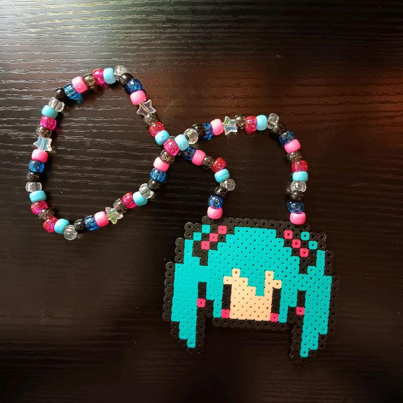 miku anime blue girl hatsune kandi necklace - TikTok Shop