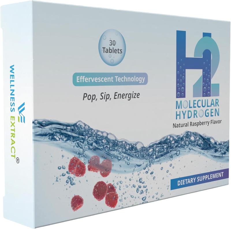 H2 Molecular Hydrogen Water Tablets 30 Count Raspberry Flavor Effervescent Technology Healthy ...