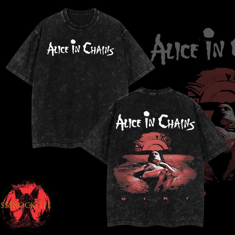 MANLIFE] Retro Vintage Alice In Chains - Dirt Album Washed T-Shirt ...