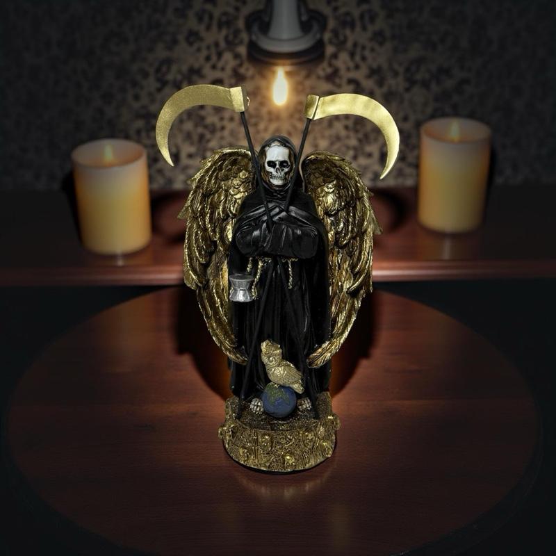 Wings Grim Reaper Black Santa Muerte Con Alas 13 Inch Grim Reaper ...