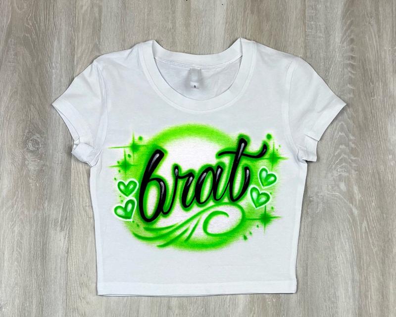 Brat shirt | Airbrush Crop Top | Airbrush Shirt | Airbrush Bralette ...