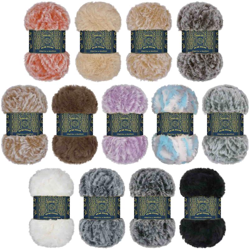 Luxe Fluff Yarn - Chunky Polyester Soft Fur Yarn for Crochet/Knitting ...