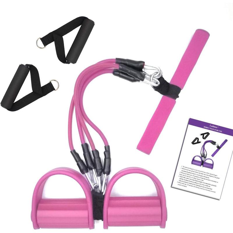 Pedal Resistance Band, 4-Tube Elastic Pull Rope, Sit-up Equipment ...