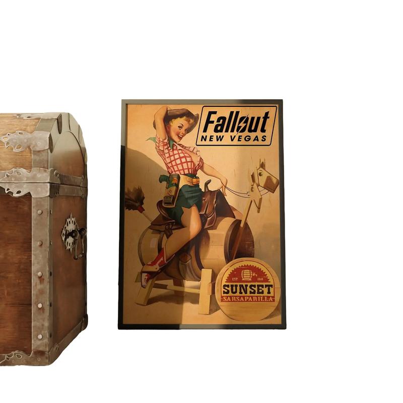 Fallout New Vegas Poster, Retro Video Game Wall Art, Kraft Paper ...